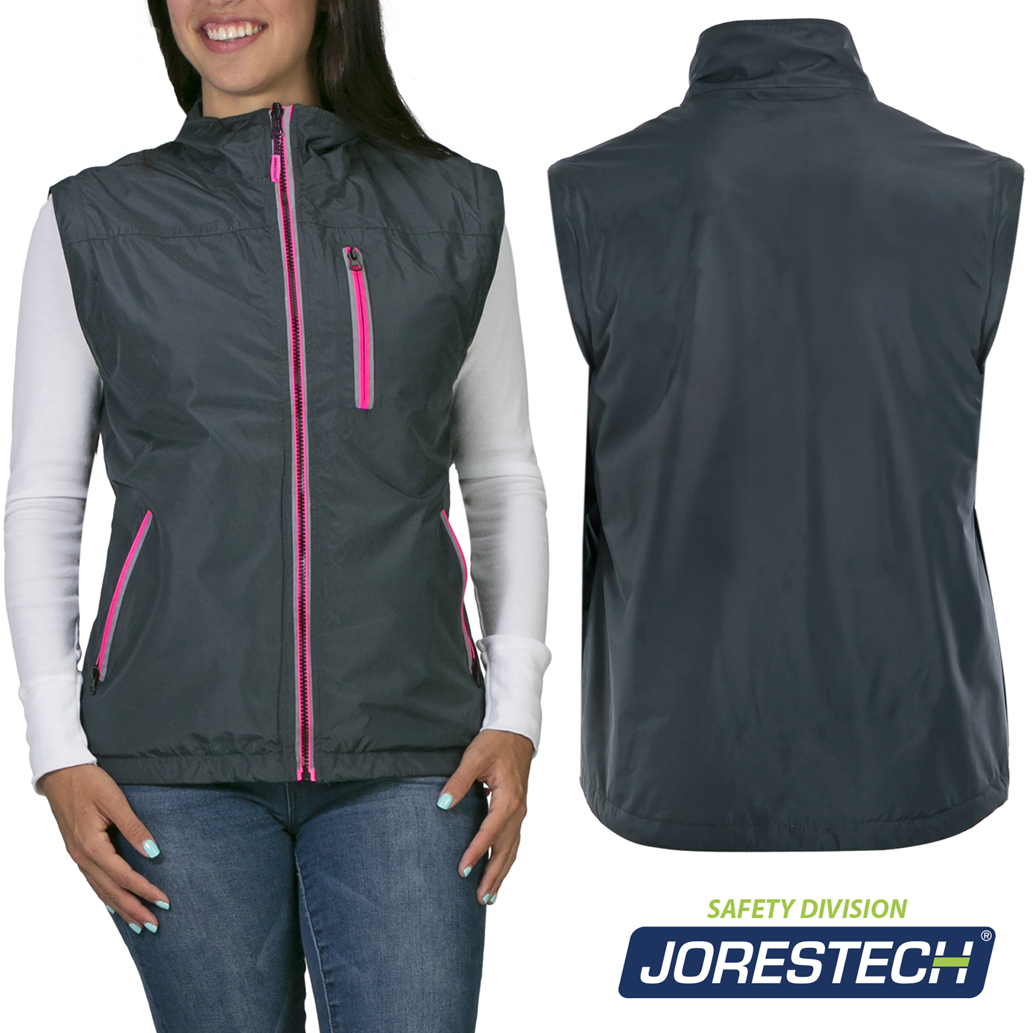 4-in-1 Reversible Safety Jacket & Vest with Removable 4-in-1 Reversible Safety Jacket & Vest with Removable