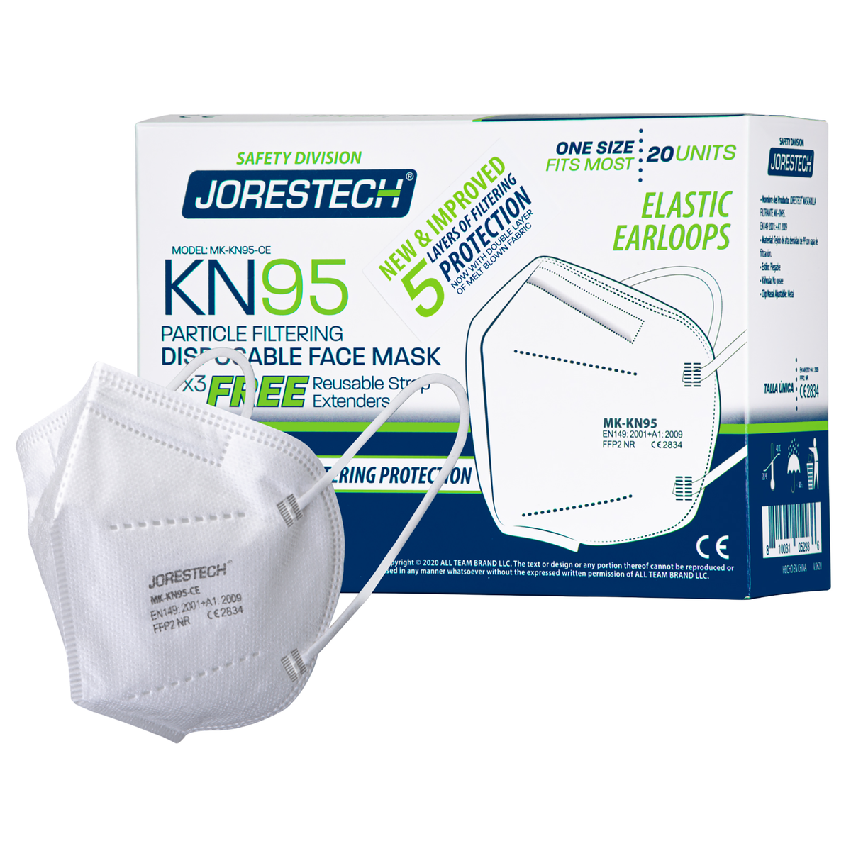 KN95 5-Layer Disposable Face Masks | 20 PACK – JORESTECH